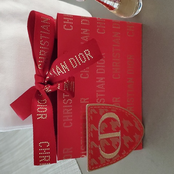 Dior | Accessories | New Never Used Dior Red Gold Gift Bag Pouch And Cd ...